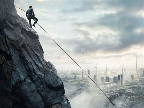 Businessman Climbing To Success Stock Image Image Of Generated