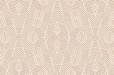 엠보싱 라이트 베이지 색 배경 민족 디자인을 커버 기하학적 모양 선 줄무늬의 3d 패턴 아르 데코 스타일 동양 아시아 인도 멕시코의 민속 전통 장식품 0명에 대한 스톡 벡터