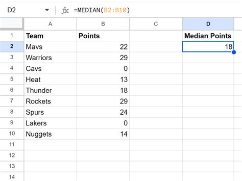 Google Sheets Calculate Median Value And Ignore Zeros