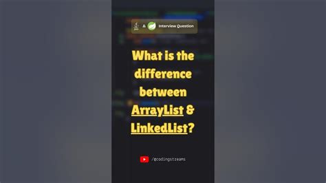 Arraylist Vs Linkedlist Codingstreams Java Youtube