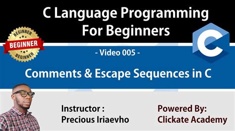 Comment Escape Sequence In C C Tutorials For Beginners YouTube