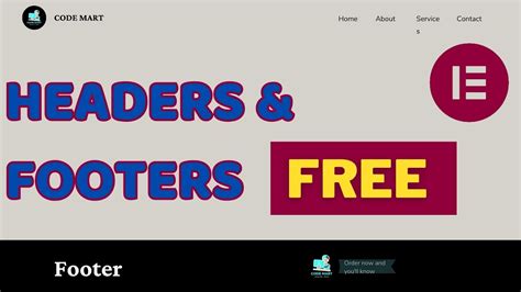 How To Create And Build Headers And Footers Using Elementor For Free Plugin Youtube