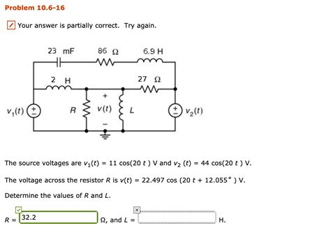 Solved Problem 10 6 16 Your Answer Is Partially Correct Try Chegg Com