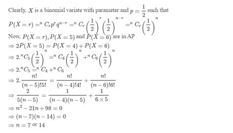 a fair coin is tossed n times and let x denote the number of heads obtained if x 4 p x 5