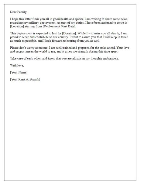 Letter Template For Military Deployment Notice Free Samples In Pdf Letterin