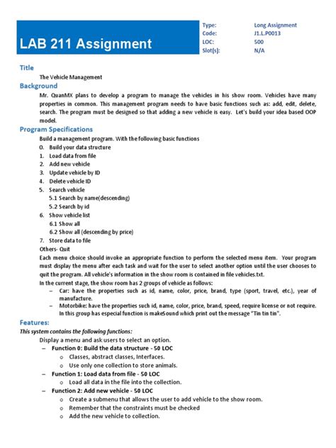 Lab 211 Assignment Title Background Pdf Menu Computing Computing