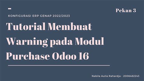 6 Tutorial Membuat Warning Pada Modul Purchase Odoo 16 By Nabila Aulia Rahardja Medium