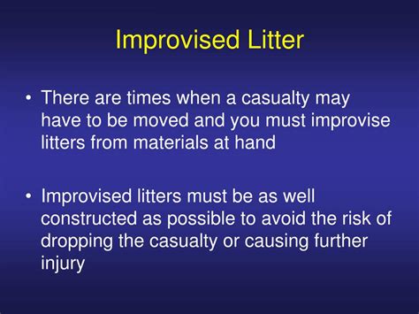 PPT Evacuating A Casualty Using A Sked Or Improvised Litter