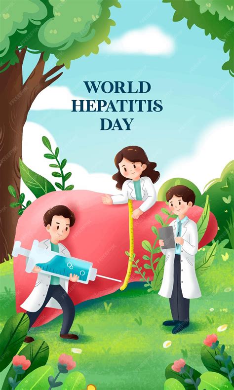 Premium Vector World Hepatitis Day Promotional Medical Poster