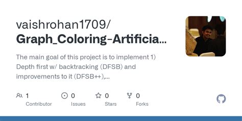 Github Vaishrohan Graph Coloring Artificial Intelligence The Main Goal Of This Project Is