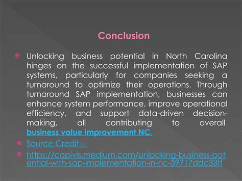 Unlocking Business Potential With Sap Implementation In Nc Ppt