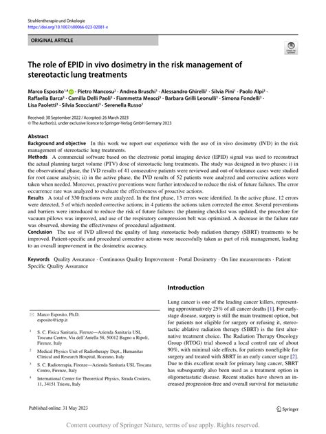 The Role Of Epid In Vivo Dosimetry In The Risk Management Of