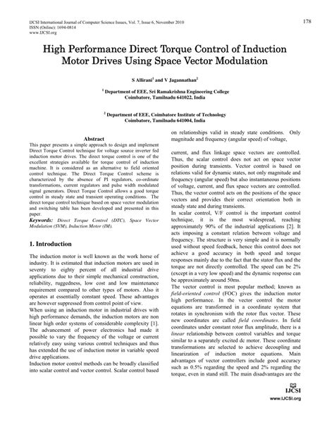 Pdf High Performance Direct Torque Control Of Induction Motor Using