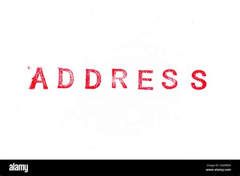 Red Color Rubber Stamp In Word Address On White Paper Background Stock Photo Alamy