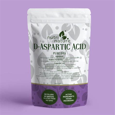 Daa D Aspartic Acid 850mg Nutrinature