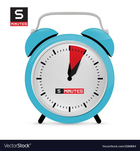 Five 5 Minutes Alarm Clock Royalty Free Vector Image