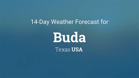 Buda Texas Usa 14 Day Weather Forecast