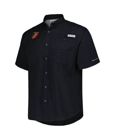 Columbia Mens Black Baltimore Orioles Tamiami Omni Shade Button Down