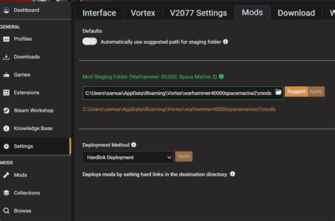 Moving The Deployed Mods Folder Back To The Game Drive Vortex Support Nexus Mods Forums