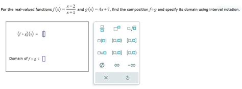 Solved For The Real Valued Functions F X X 1x−2 And
