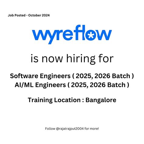 hiring2025 softwaredeveloper engineeringgraduates techcareers wyreflowtechnologies