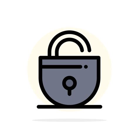 Lock Locked Security Internet Abstract Circle Background Flat Color