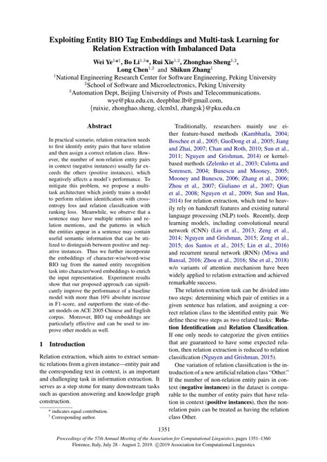 Pdf Exploiting Entity Bio Tag Embeddings And Multi Task Learning For