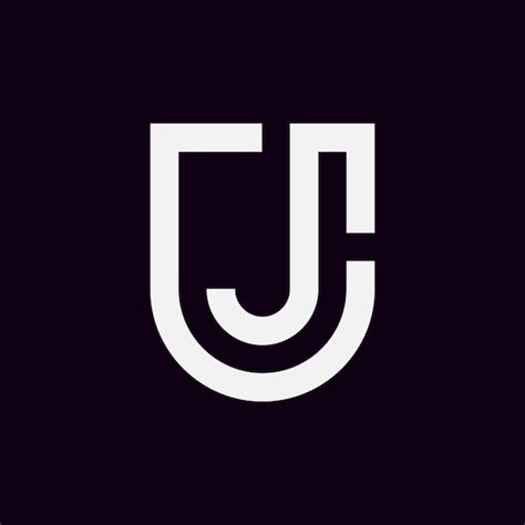 편지 J 로고 아이콘 라인 디자인 프리미엄 벡터