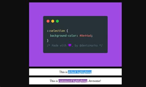 Marko Denic On Linkedin Css Tip The `selection` Css Pseudo Element Applies Styles To The Part