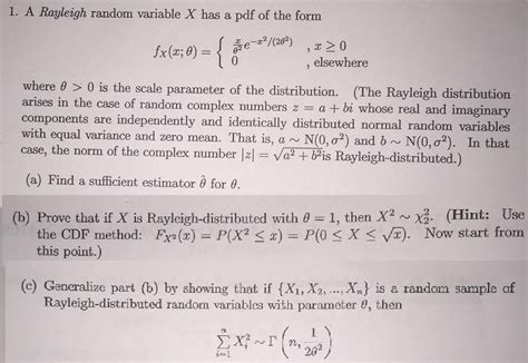 A Rayleigh Random Variable X Has A Pdf Of The Form