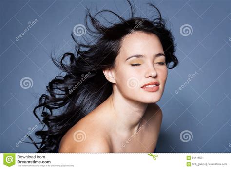 Brunette Girl Portrait Stock Image Image Of Hair Eyes 64411571