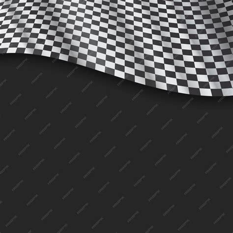 현실적인 체크 무늬 레이싱 플래그 빈 배경 프리미엄 벡터