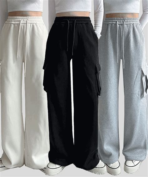 밍크추가 140cm~와이드and조거 제이닝 140150160 기장선택 키작녀추천 겨울 기모 하이웨스트 투웨이 밴딩 와이드 카고 팬츠 당일출고 에이블리