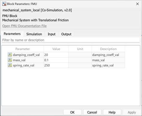 Export Simscape Model As Fmu With Tunable Parameters And Internal Variables Matlab Simulink