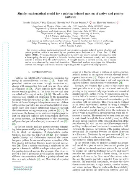 Simple Mathematical Model Pdf Force Physical Sciences