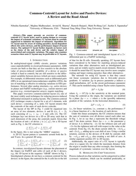 Pdf Common Centroid Analog Circuit Layout Dokumentips