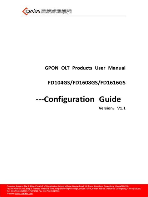 Gpon Olt User Manual Configuration Guide Cdata Pdf File Transfer Protocol Fiber To The X