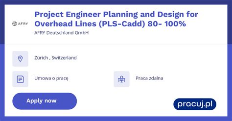 Oferta Pracy Project Engineer Planning And Design For Overhead Lines Pls Cadd 80 100 Afry