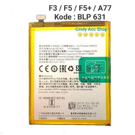 Jual Baterai For Oppo F F F Youth F PRO F A BLP Batre Original Battery Shopee Indonesia