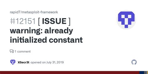 Issue Warning Already Initialized Constant · Issue 12151 · Rapid7