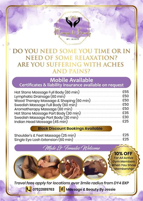 Level 3 Qualified Beauty Massage Therapist Mobile And Salon Availability