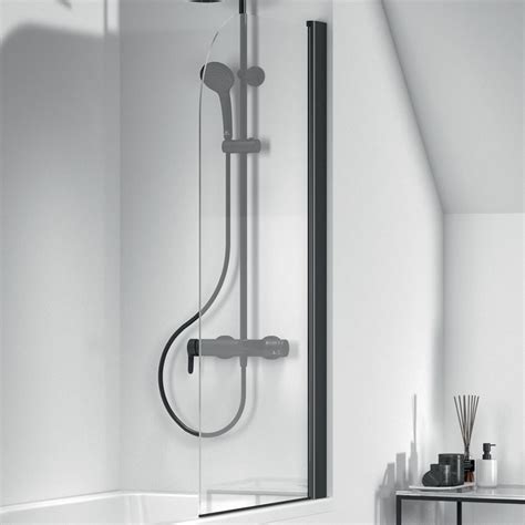 Ideal Standard Connect 2 Black Radius Bath Screen Sanctuary Bathrooms