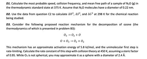 Solved D1 Calculate The Most Probable Speed Collision