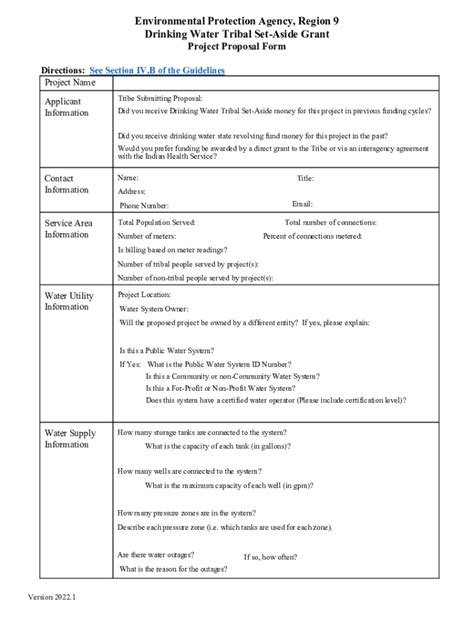 Fillable Online Epa Region 9 Fy23 Dwtsa Project Proposal Form Epa