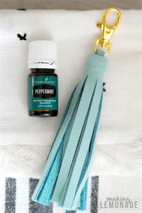DIY Leather Tassel Keychain Diffuser Making Lemonade
