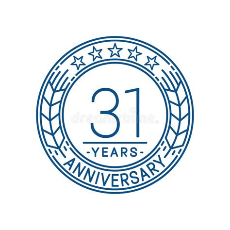 31 Years Anniversary Celebration Logo Template 31st Line Art Vector