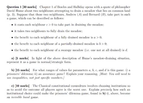 Question 1 30 Marks Chapter 1 Of Bowles And