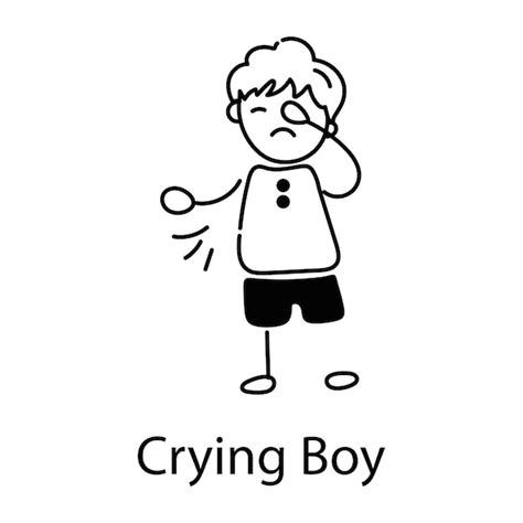 Premium Vector Ready To Use Doodle Icon Of Crying Boy