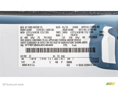 2018 Ford F350 Super Duty XL Crew Cab 4x4 Color Code Photos GTCarLot Com