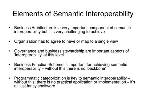 Ppt Business Architectures Federal Transition Framework And Semantic Interoperability